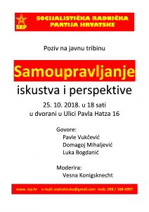 POZIV NA TRIBINU: SAMOUPRAVLJANJE – ISKUSTVA I PERSPEKTIVE
